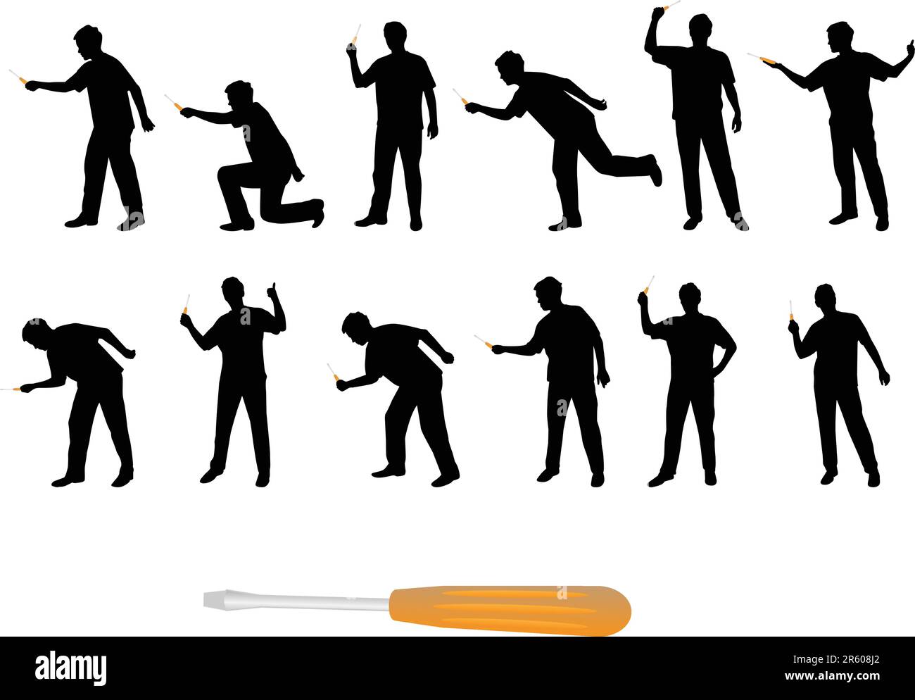 man with screwdriver vector illustration Stock Vector Image & Art - Alamy