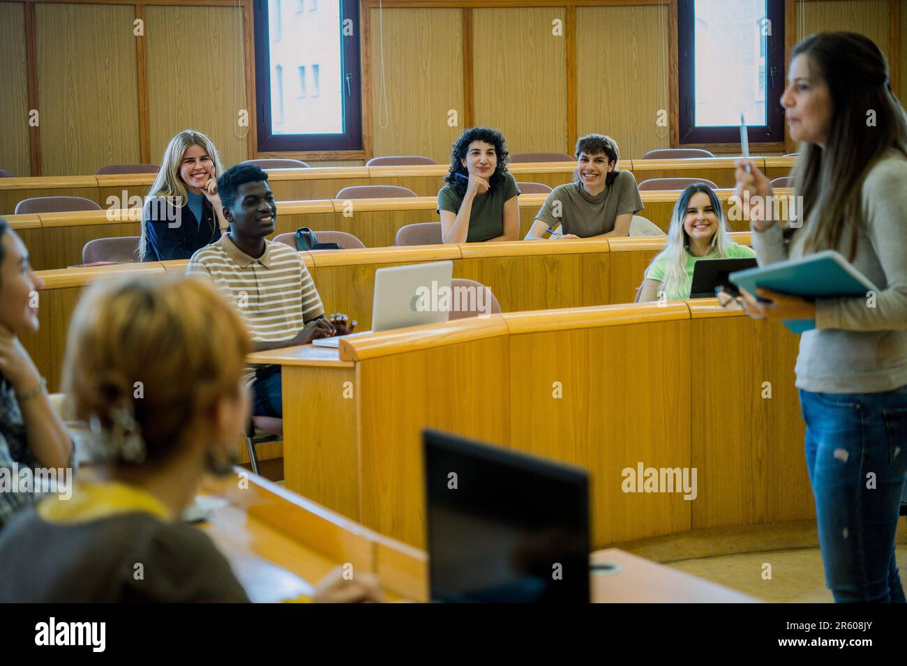 Group diligent smiling positive hi-res stock photography and images - Alamy