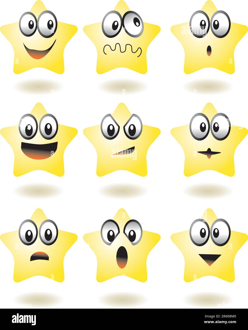 vector illustration for a set computer icon of emotion star, expression ...