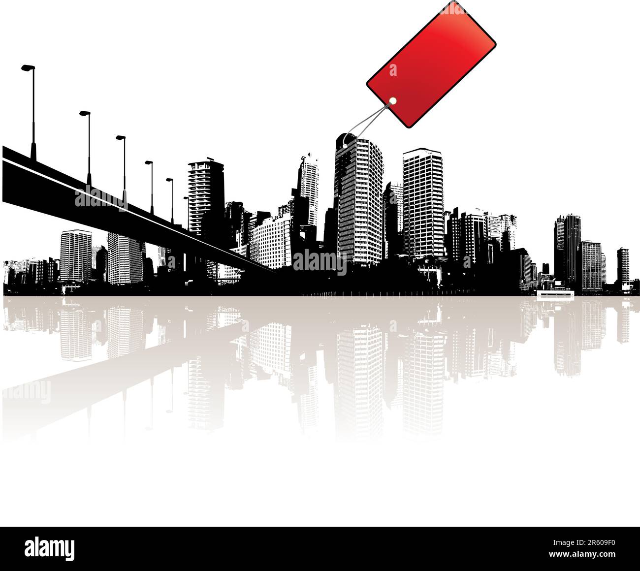 City with red tag. Vector Stock Vector Image & Art - Alamy