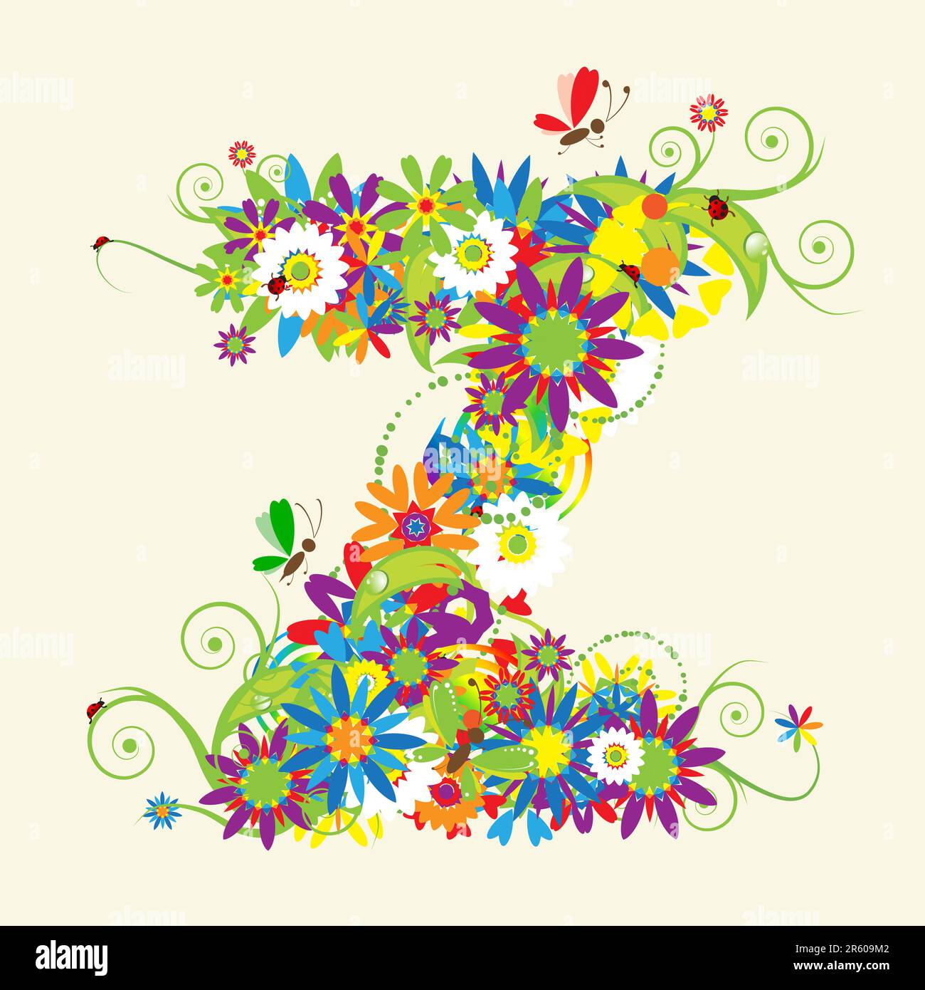 Letter z floral hi-res stock photography and images - Alamy