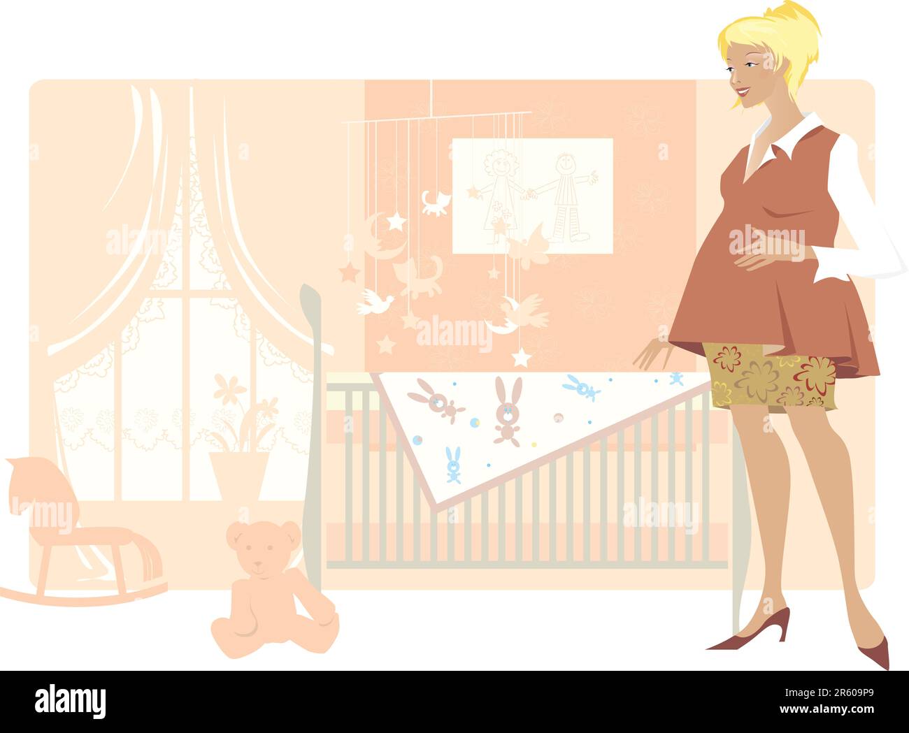 Woman standing baby Stock Vector Images - Alamy