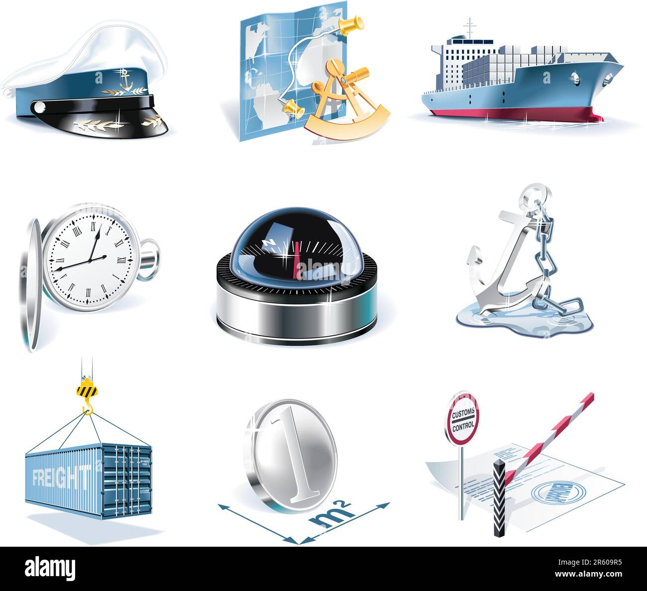Set of marine cargo transportation icons Stock Vector Image & Art - Alamy