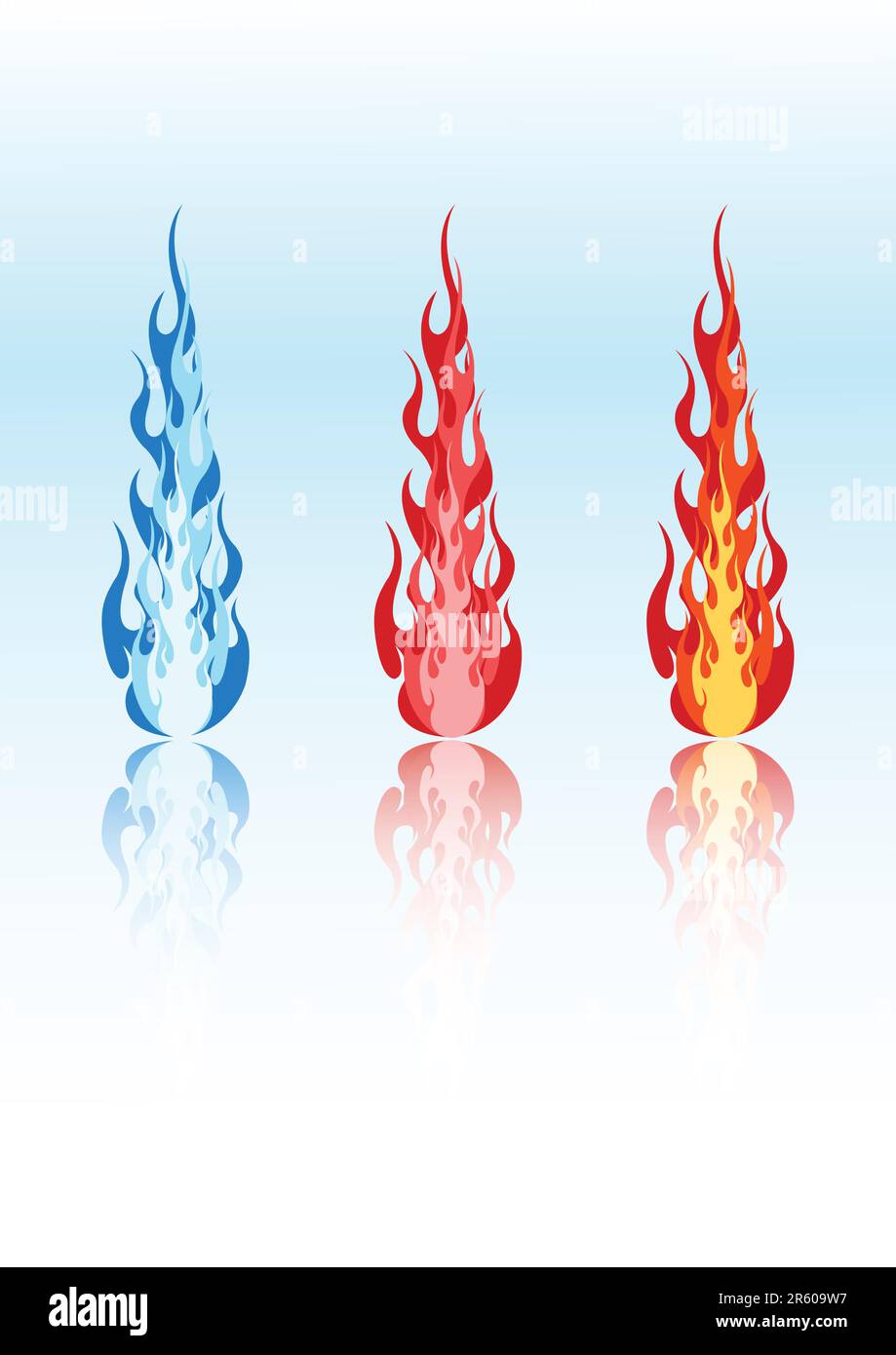 Set of 3 vector colored flames Stock Vector Image & Art - Alamy