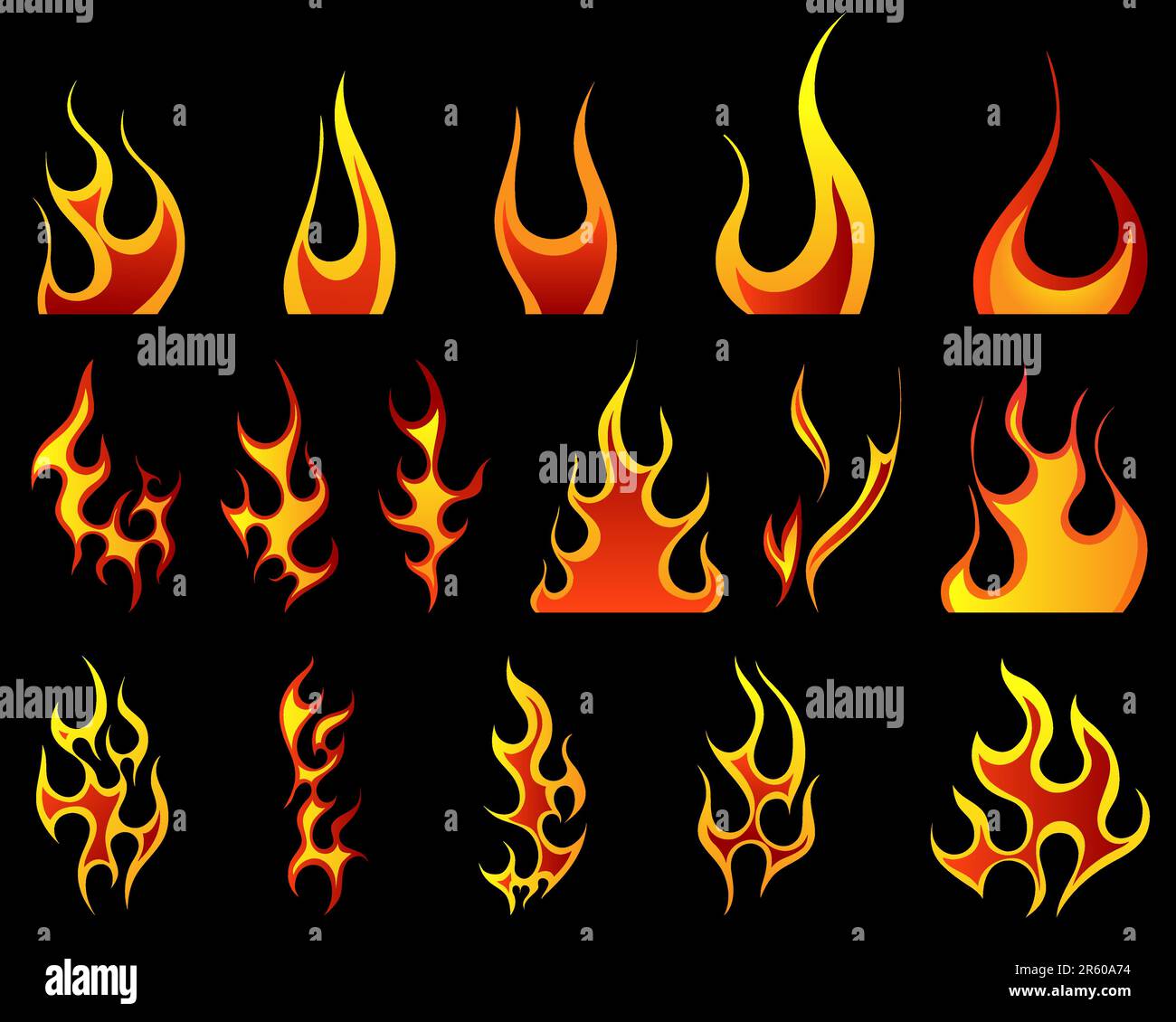 Set of different fire patterns for design use Stock Vector Image & Art ...