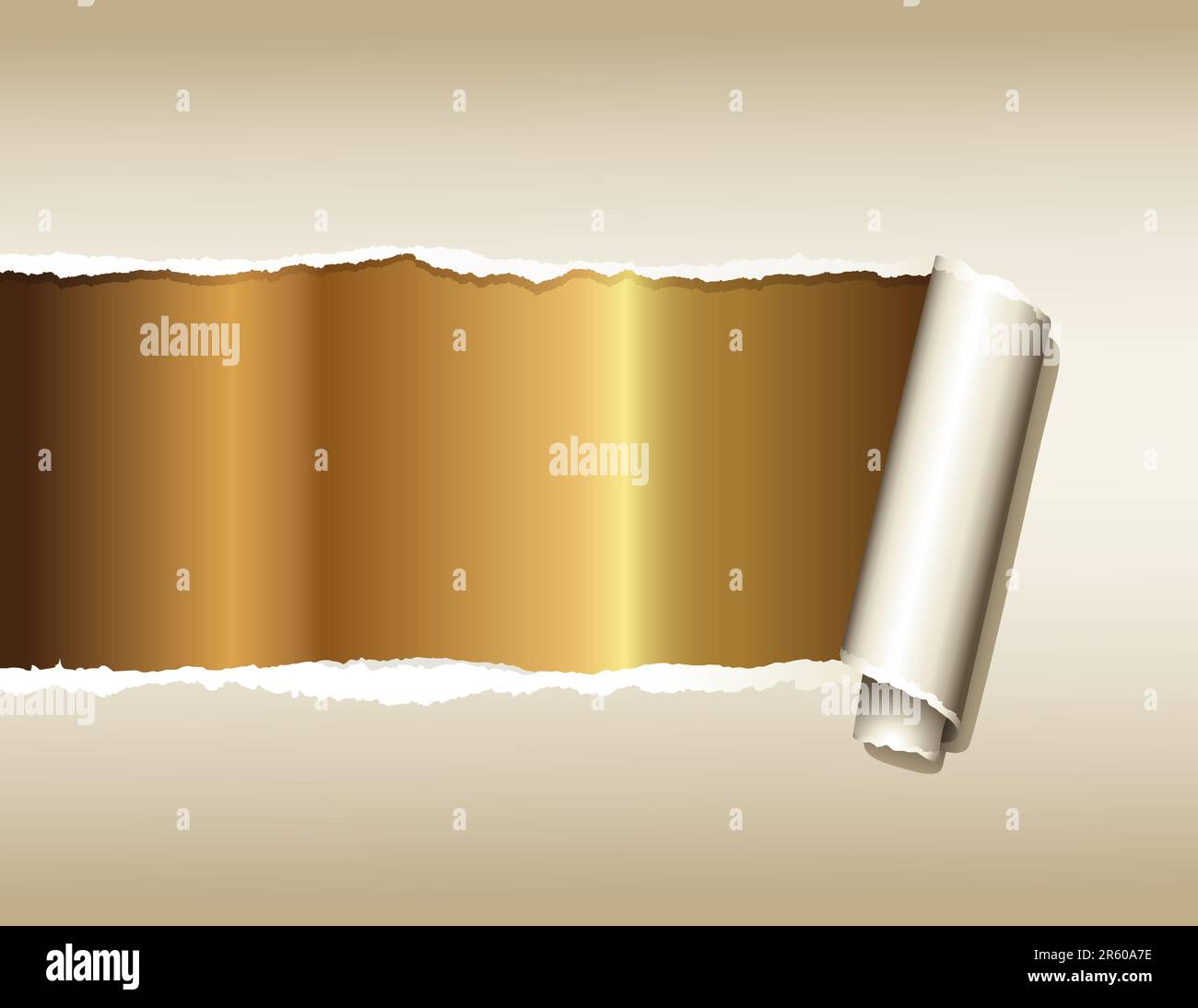 ripped paper displaying a golden background Stock Vector Image & Art ...