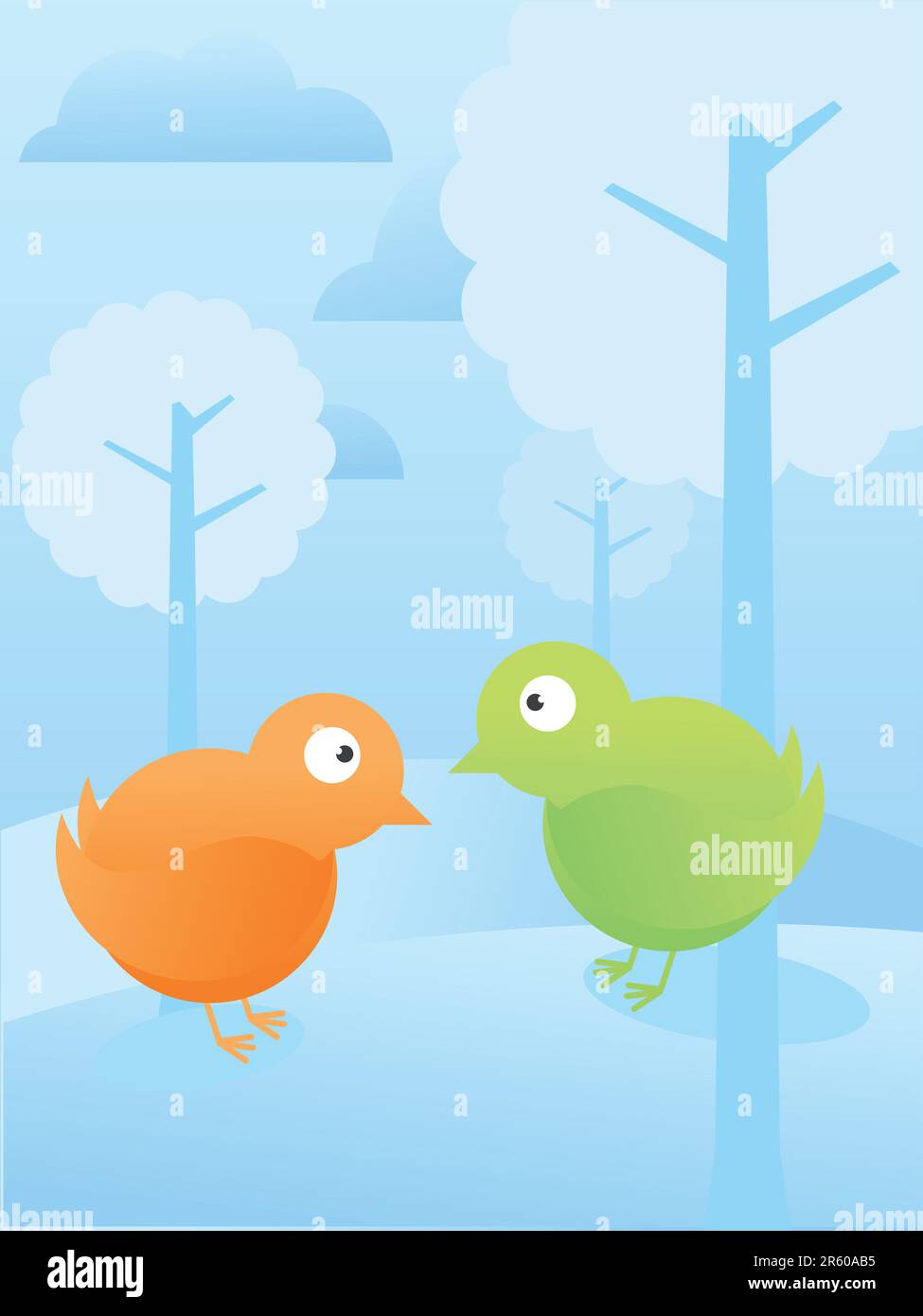 Birds in the forest vector illustration Stock Vector Image & Art - Alamy