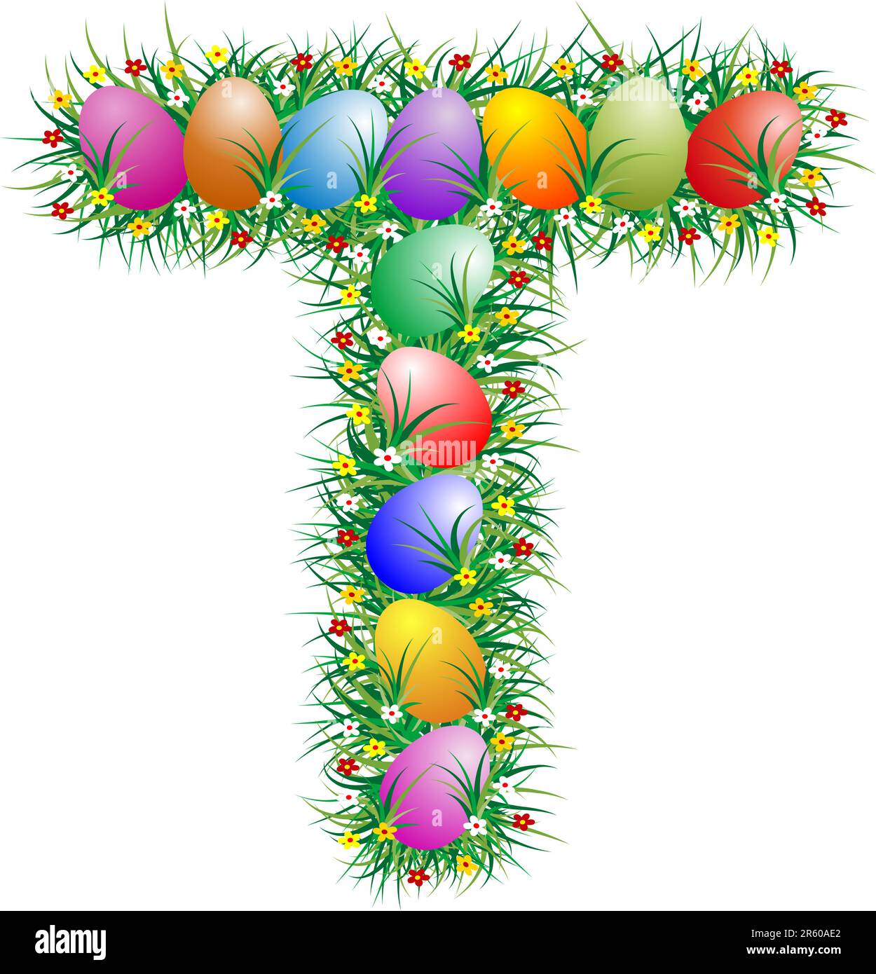 Easter letter with eggs hidden in the grass Stock Vector Image & Art ...