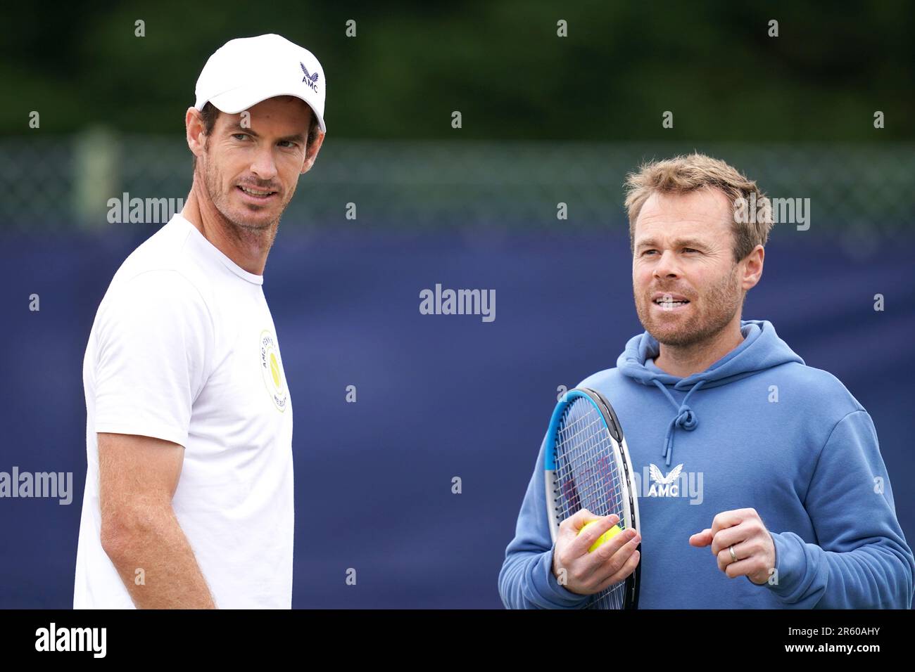 Great Britain's Andy Murray (left) with LTA coach Mark Hilton during a ...