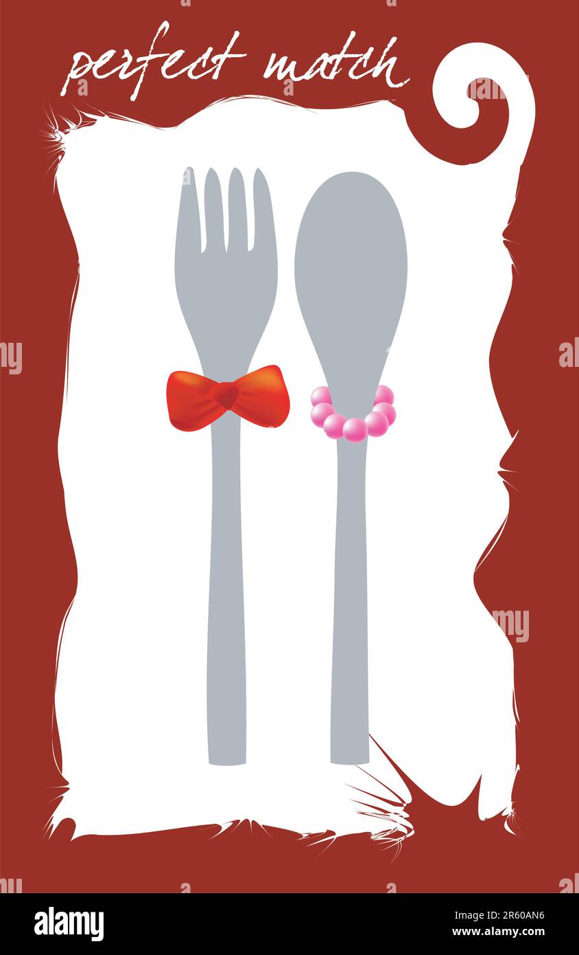 a vector, illustration for a perfect match for couple, for wedding card ...