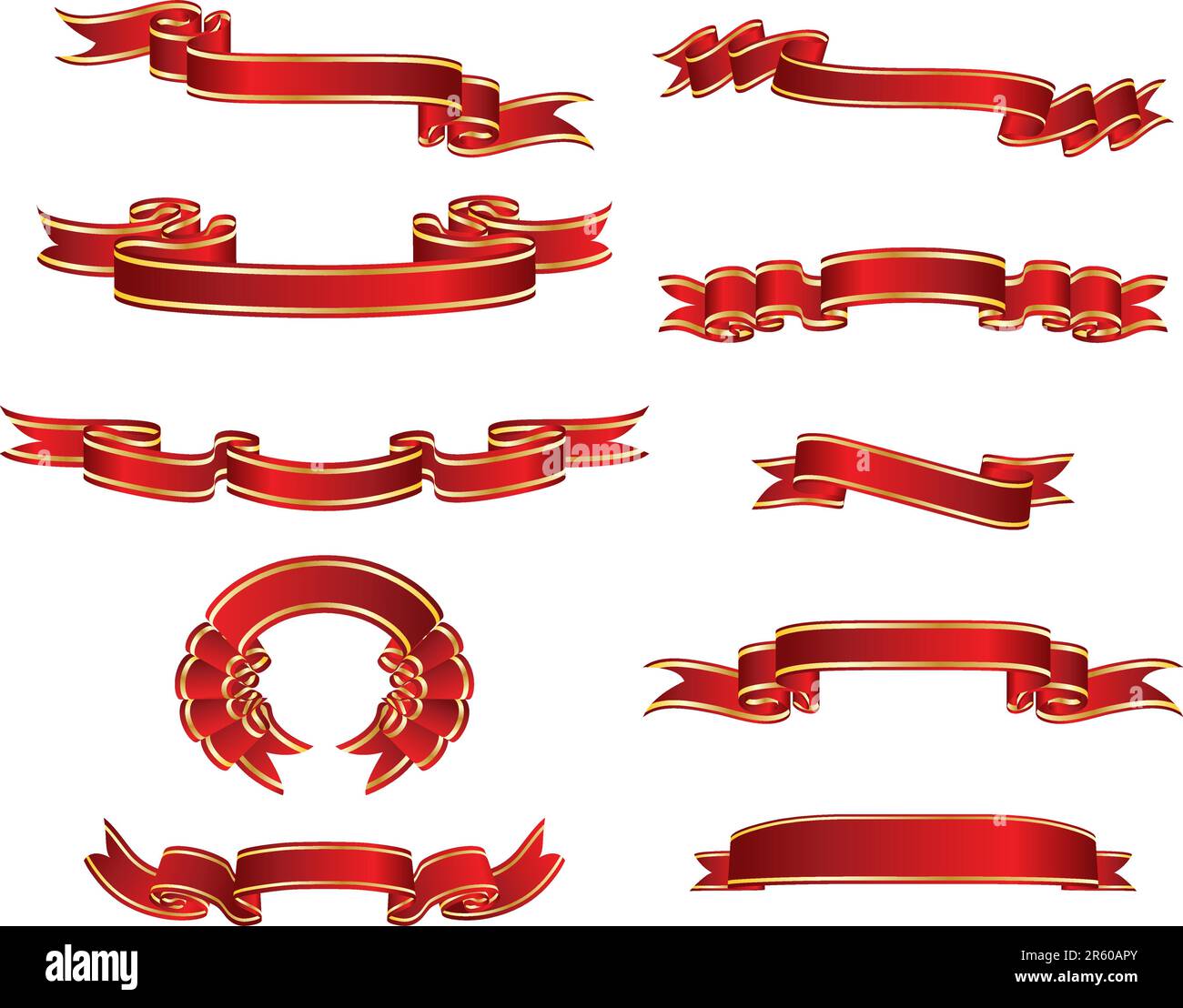 Set of different vector ribbons on white background Stock Vector Image ...