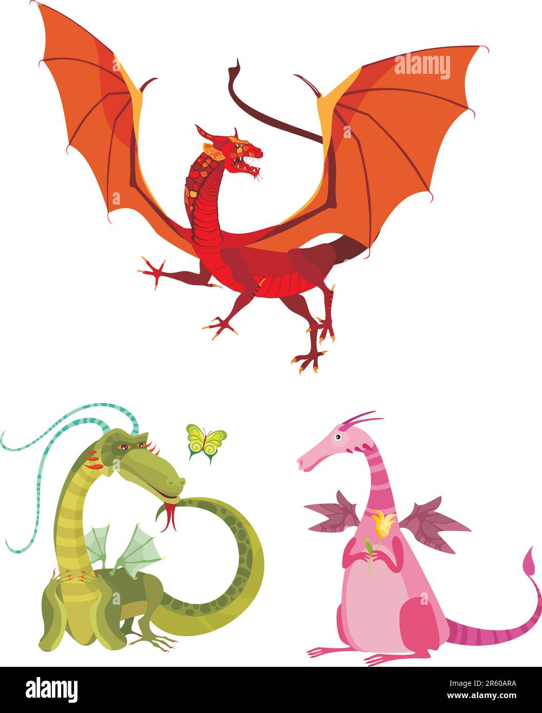 illustration of a dragon set Stock Vector Image & Art - Alamy