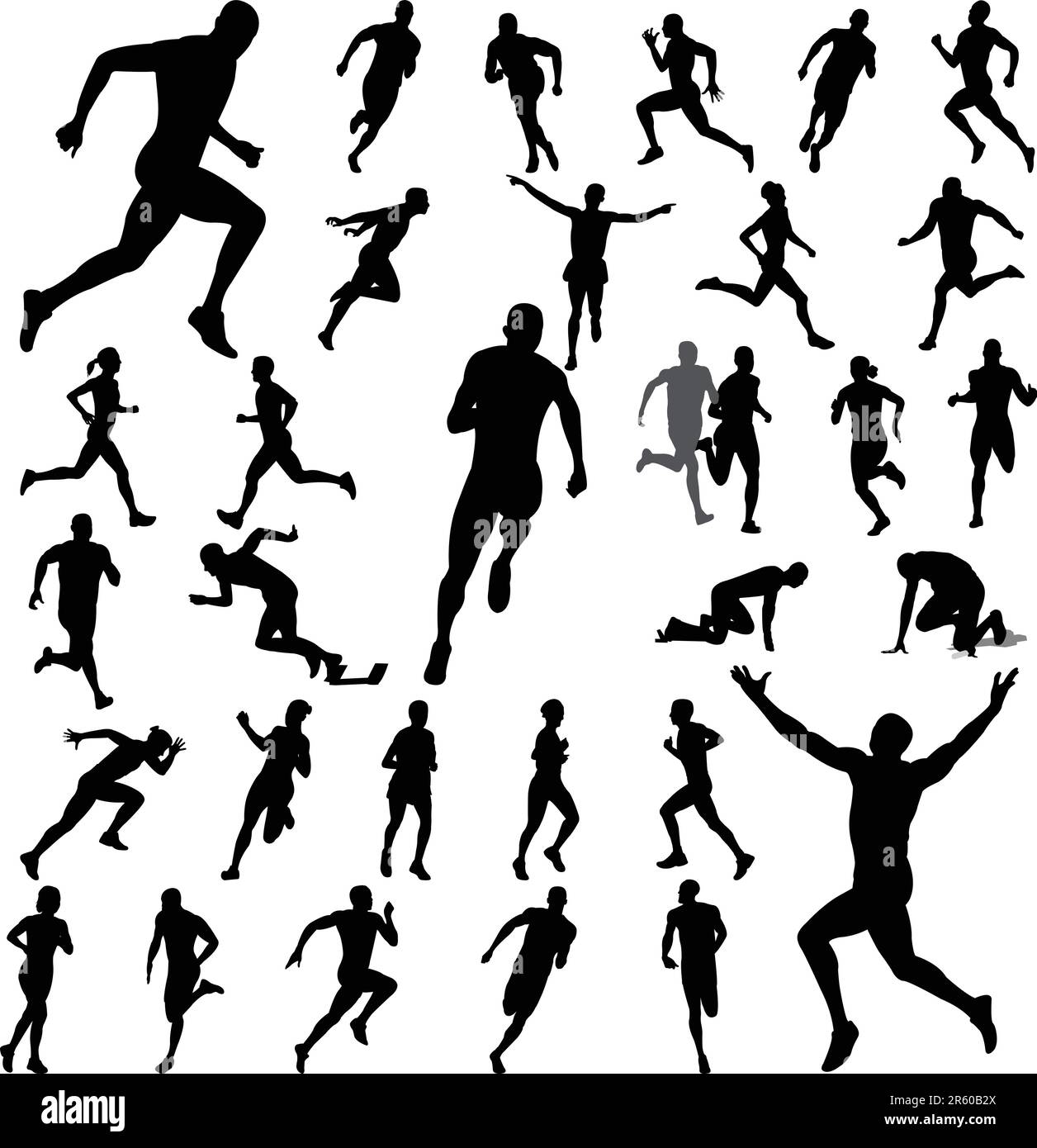 people running silhouettes collection - vector Stock Vector Image & Art ...