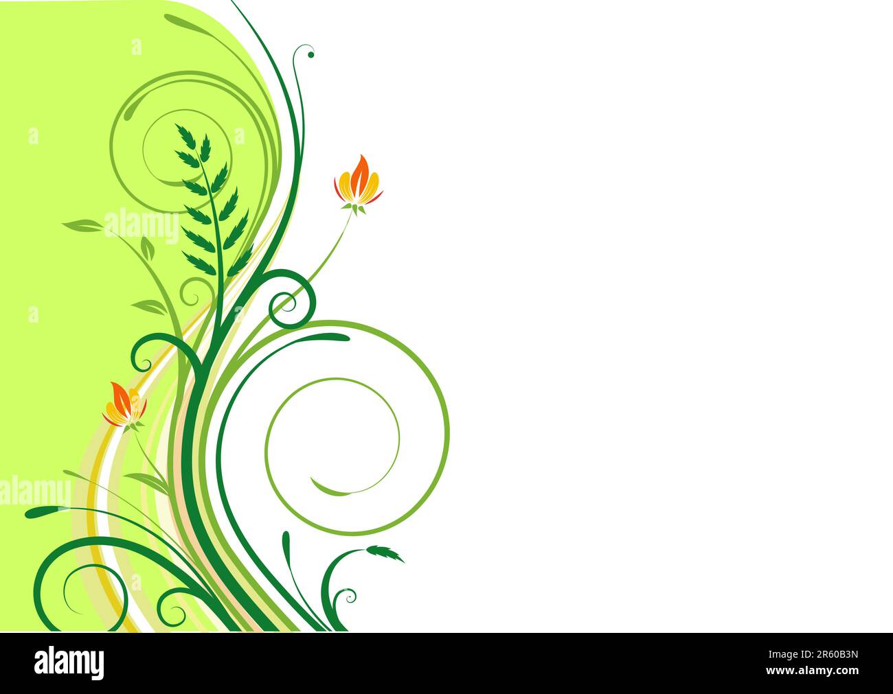 Vector illustration of funky green Floral Background Stock Vector Image ...