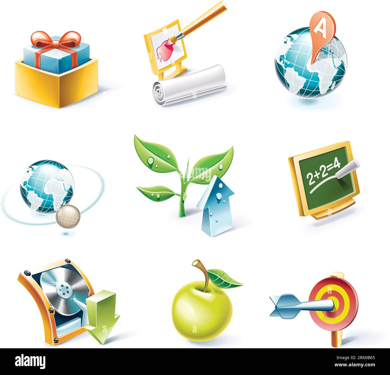 Set of highly detailed cartoon icons Stock Vector Image & Art - Alamy