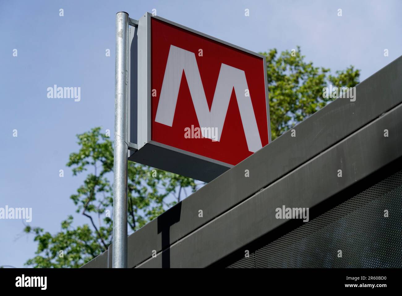 Susa square station, traditional sign of the Milanese metro, new ...