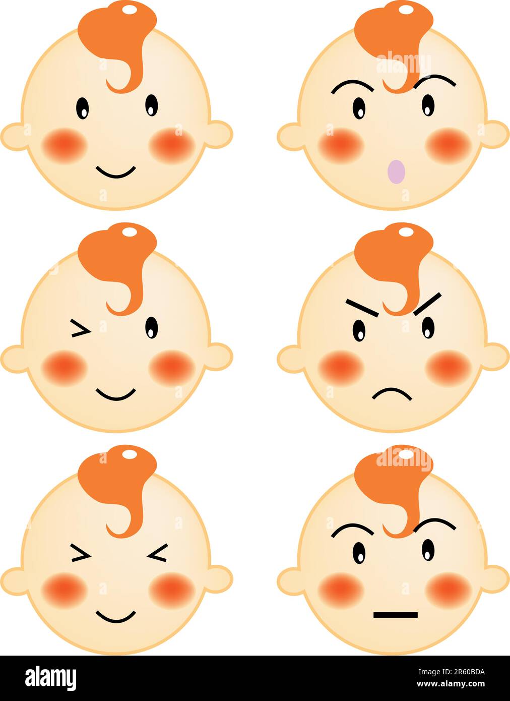 A series of baby face, expression in vector, illustration Stock Vector ...