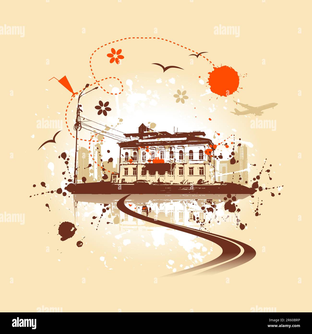 Traditional urban old street Stock Vector Images - Alamy