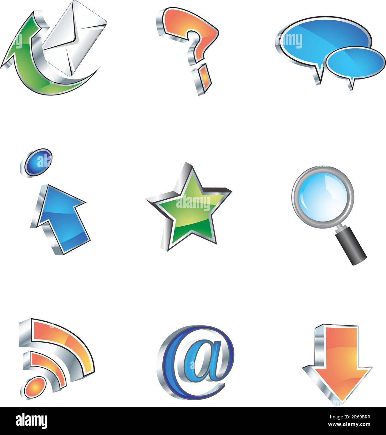 set of tree-dimensional icons Stock Vector Image & Art - Alamy