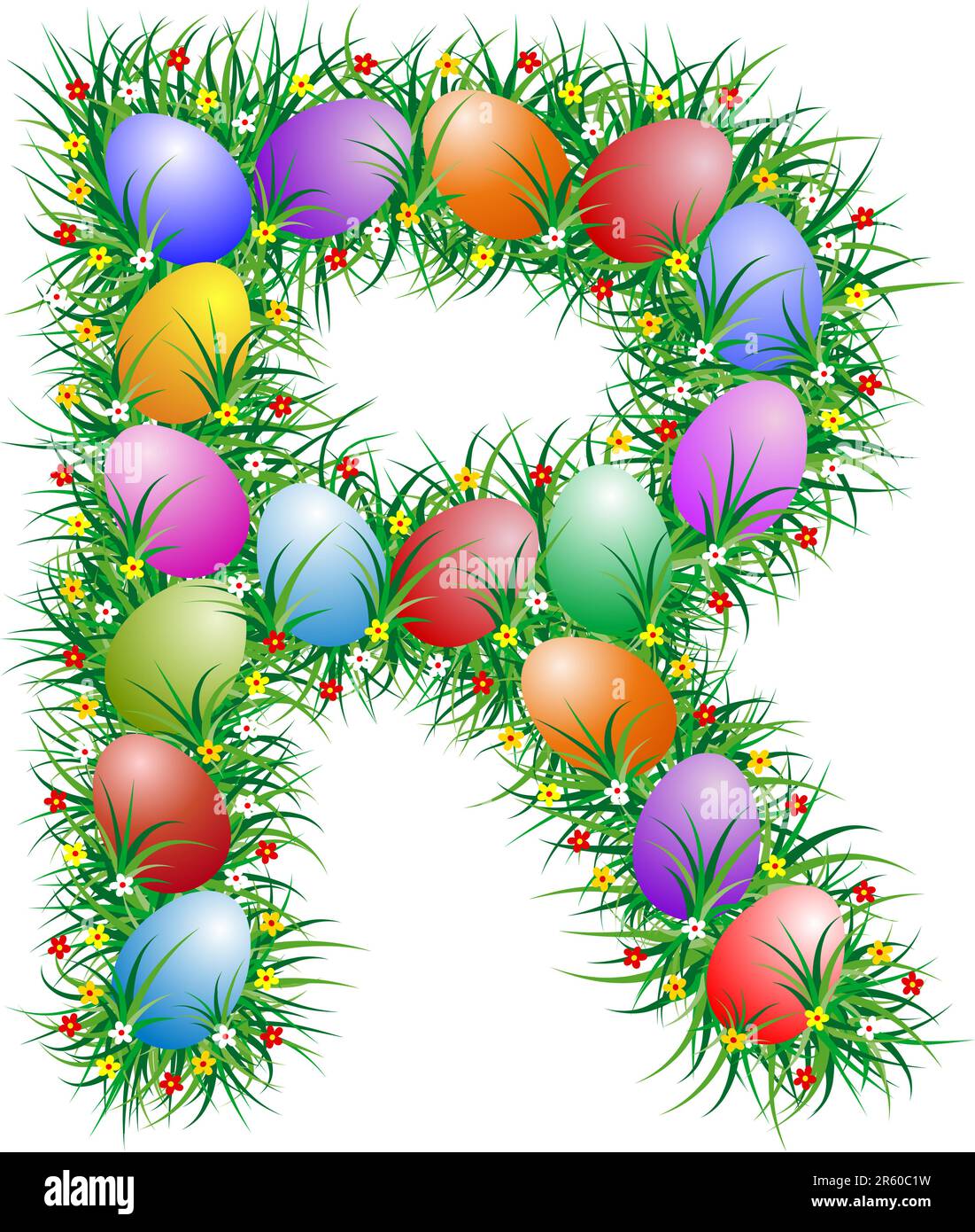 Easter letter with eggs hidden in the grass Stock Vector Image & Art ...