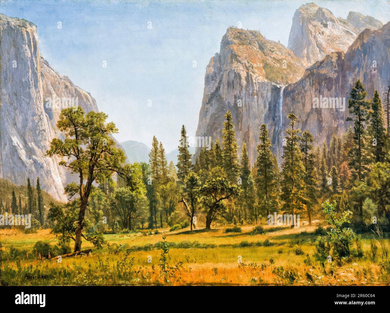 Albert Bierstadt, Bridal Veil Falls, Yosemite Valley, California ...