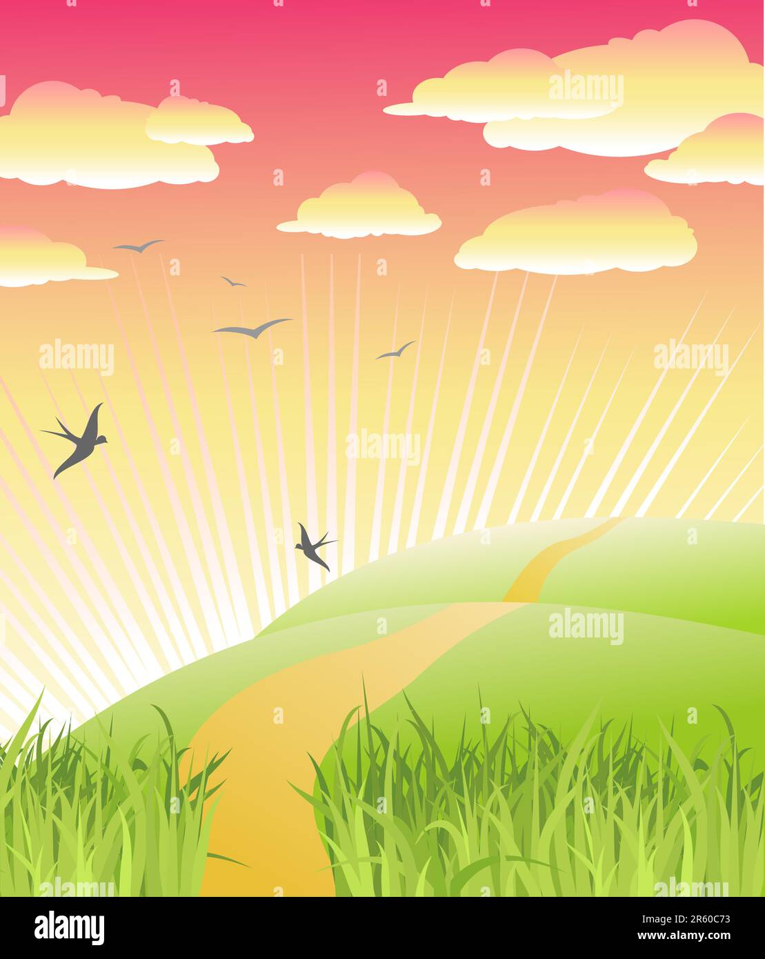 beautiful morning / nature / vector illustration Stock Vector Image ...