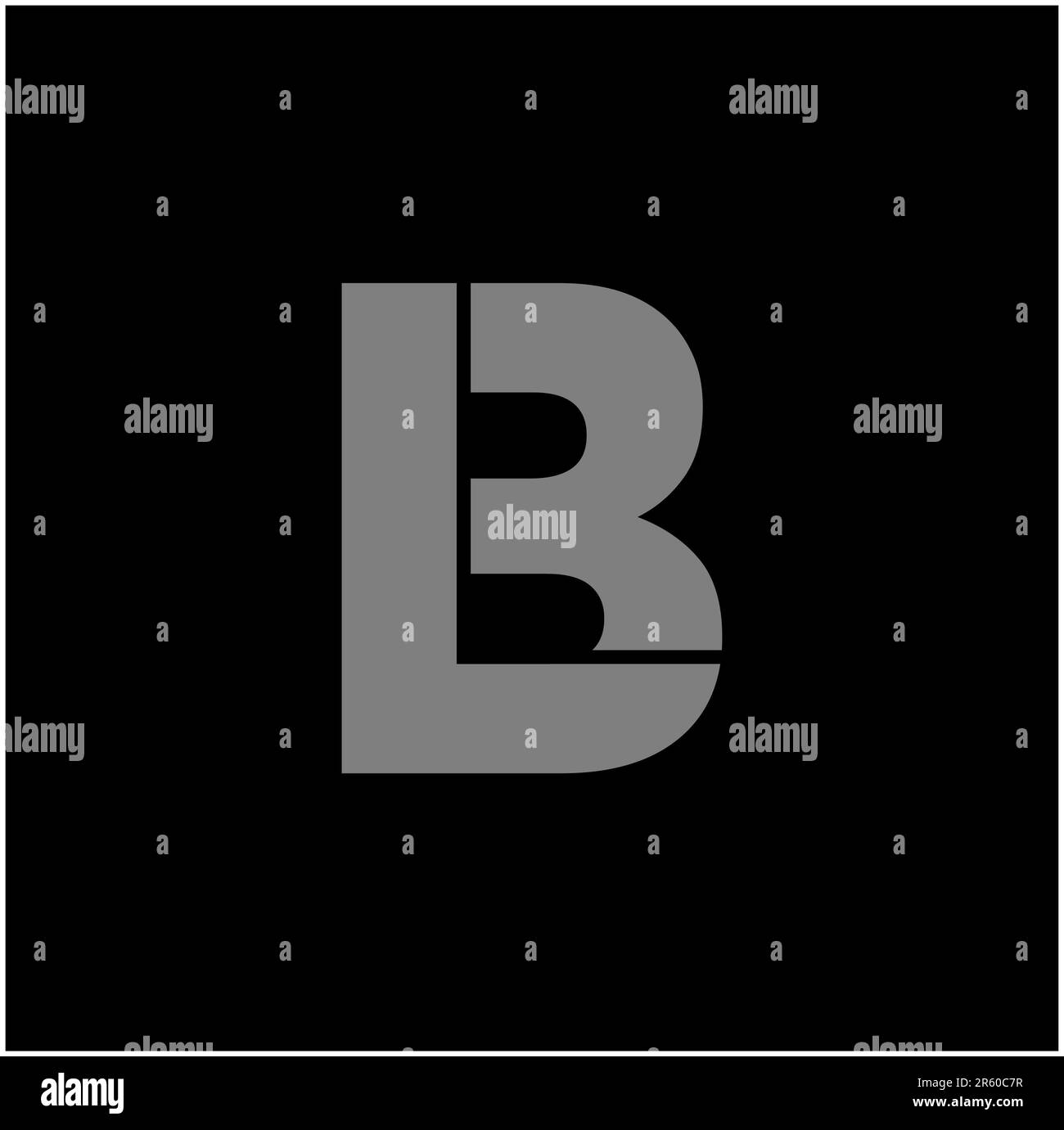 A black and grey monogram with the letter 'B' enclosed in a square ...