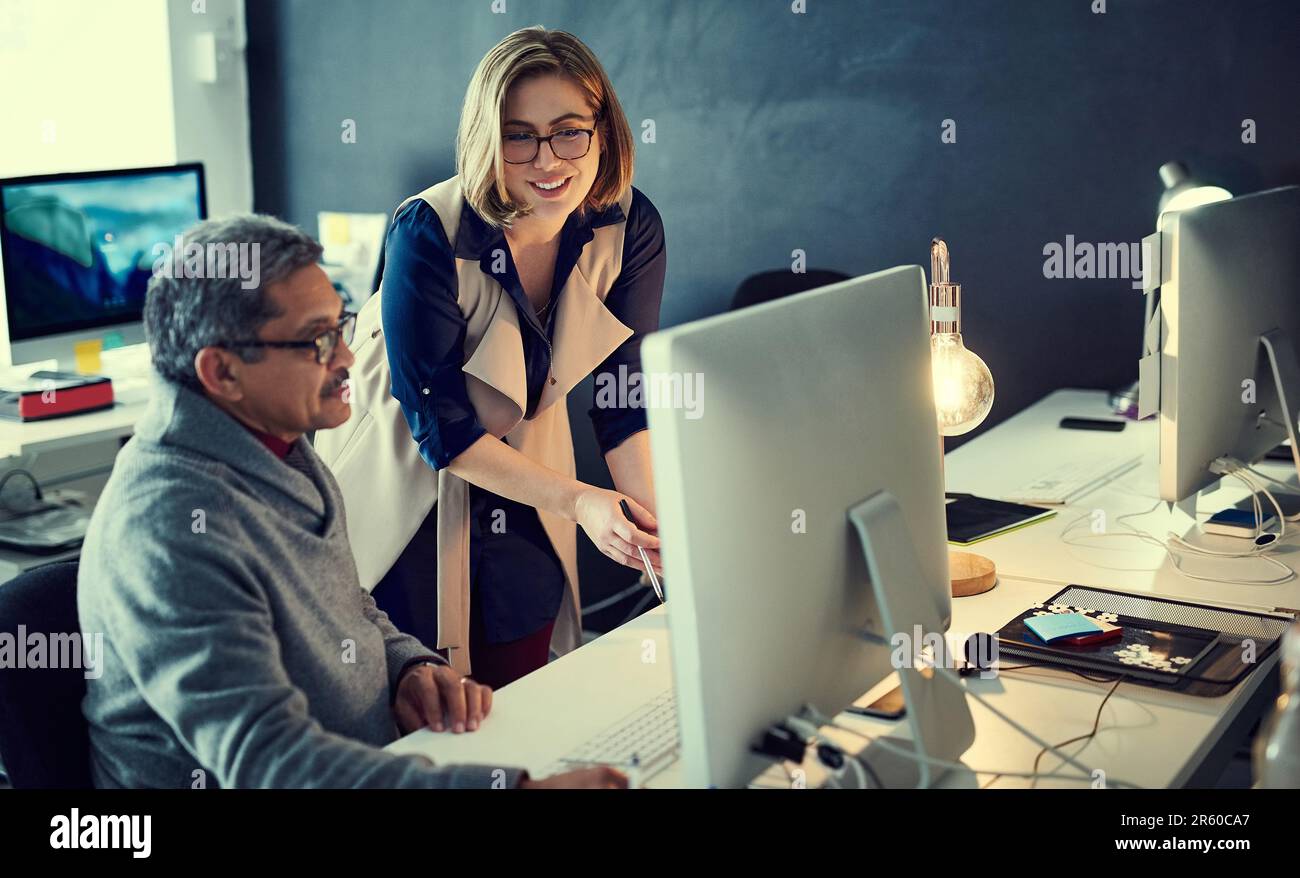 Their ideas work better when they work together. two businesspeople ...