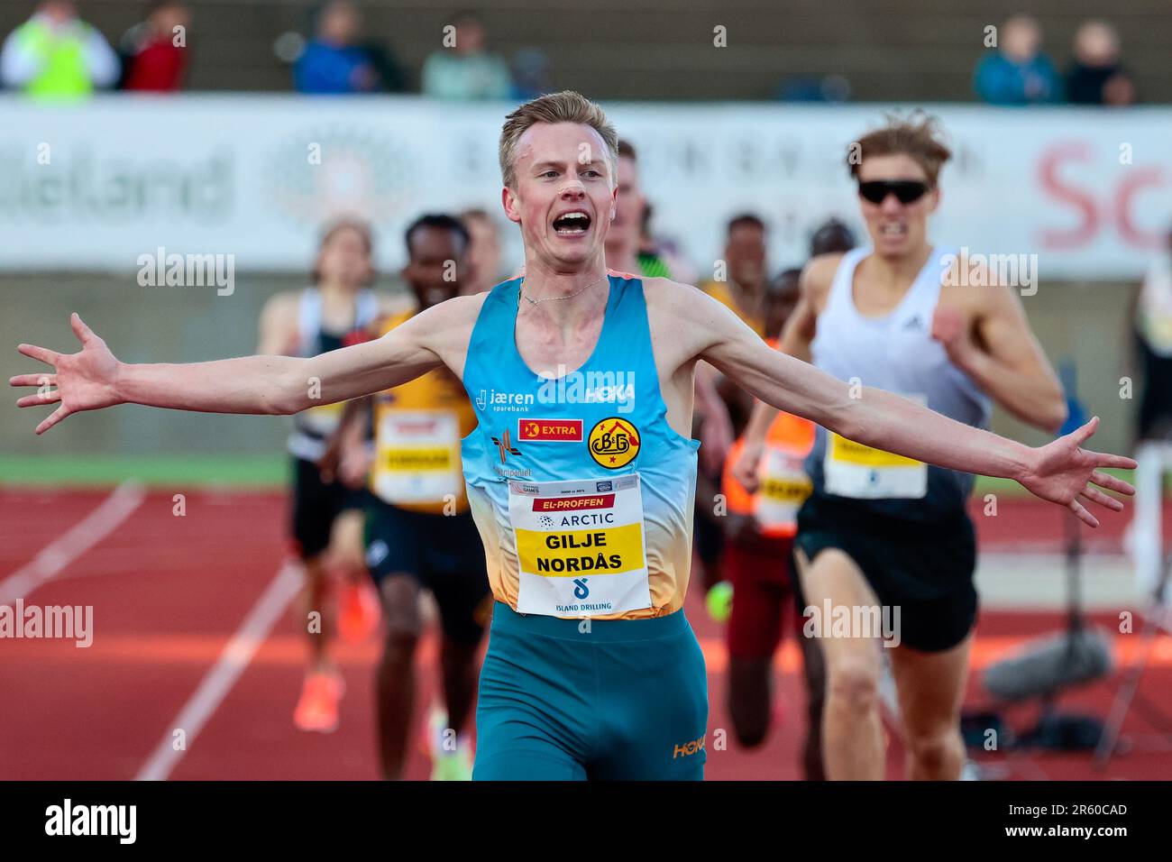 Bergen 20230603.Narve Gilje Nordaas wins the 3000m during the Trond ...