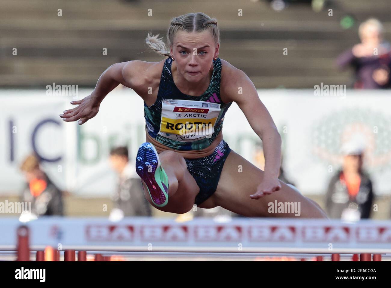 Bergen 20230603.Andrea Rooth (NOR) under 100 meters hurdles during the ...