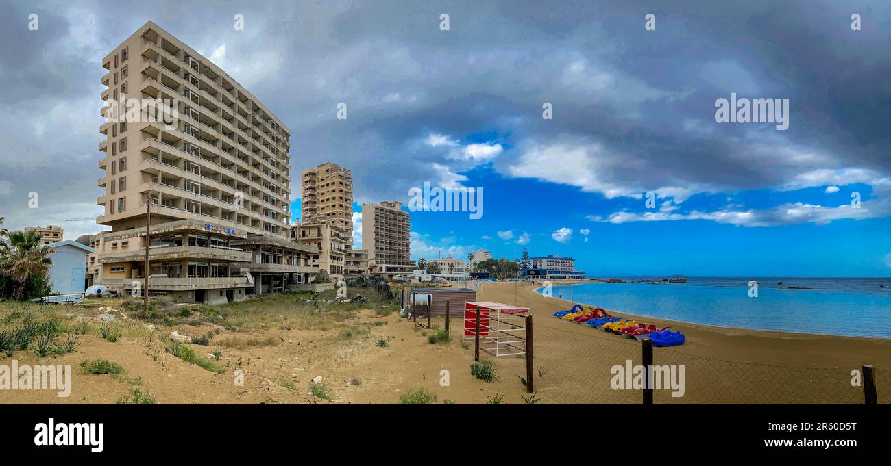 5 April 2023 Famagusta Cyprus. Closed Maras in Famagusta Cyprus on a ...
