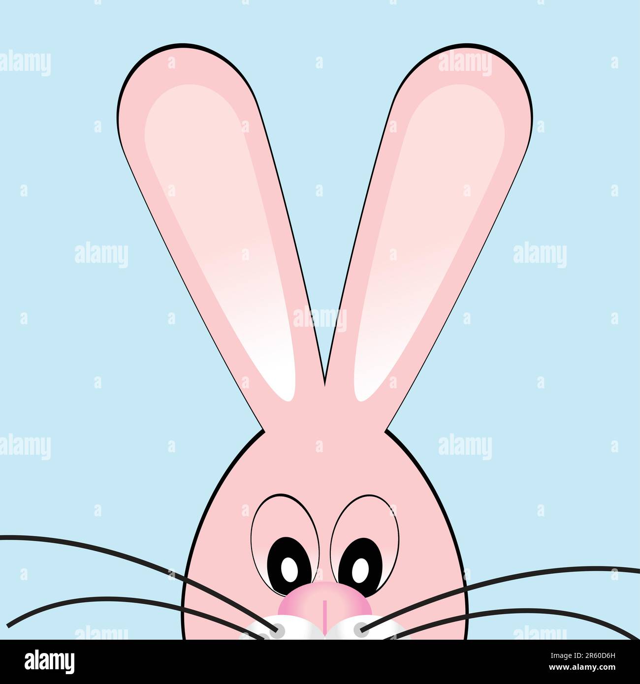 Easter bunny peeping out over soft blue background Stock Vector Image ...