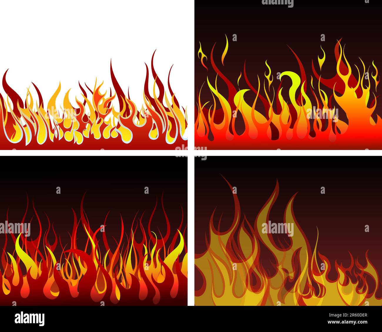 Inferno fire vector backgrounds set for design use Stock Vector Image ...