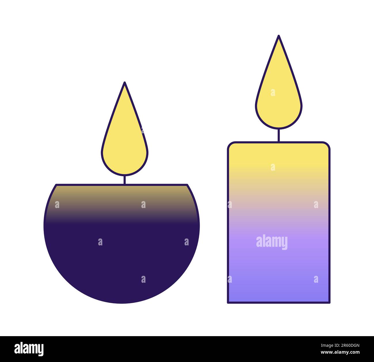 Candles light flat vector cartoon icon Stock Vector Image & Art - Alamy