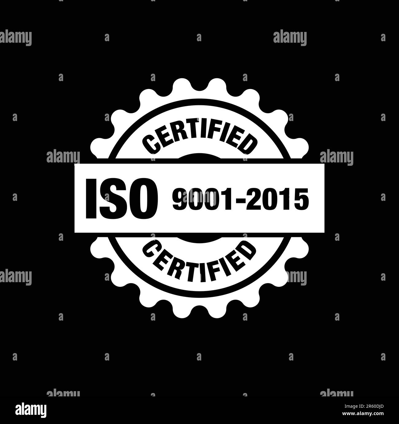 A black background featuring a certified seal with a series of ...