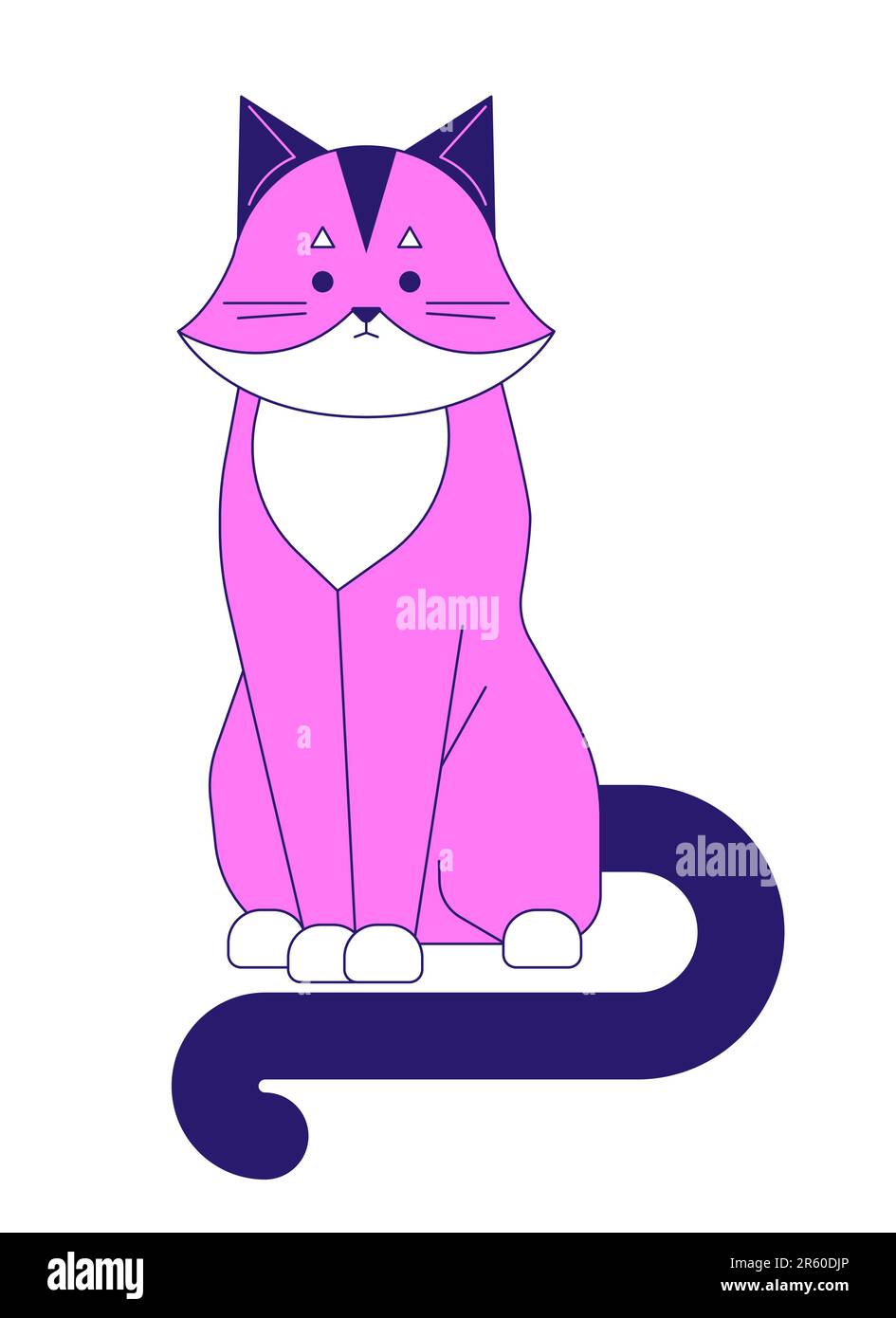Funky cat flat vector cartoon character Stock Vector Image & Art - Alamy