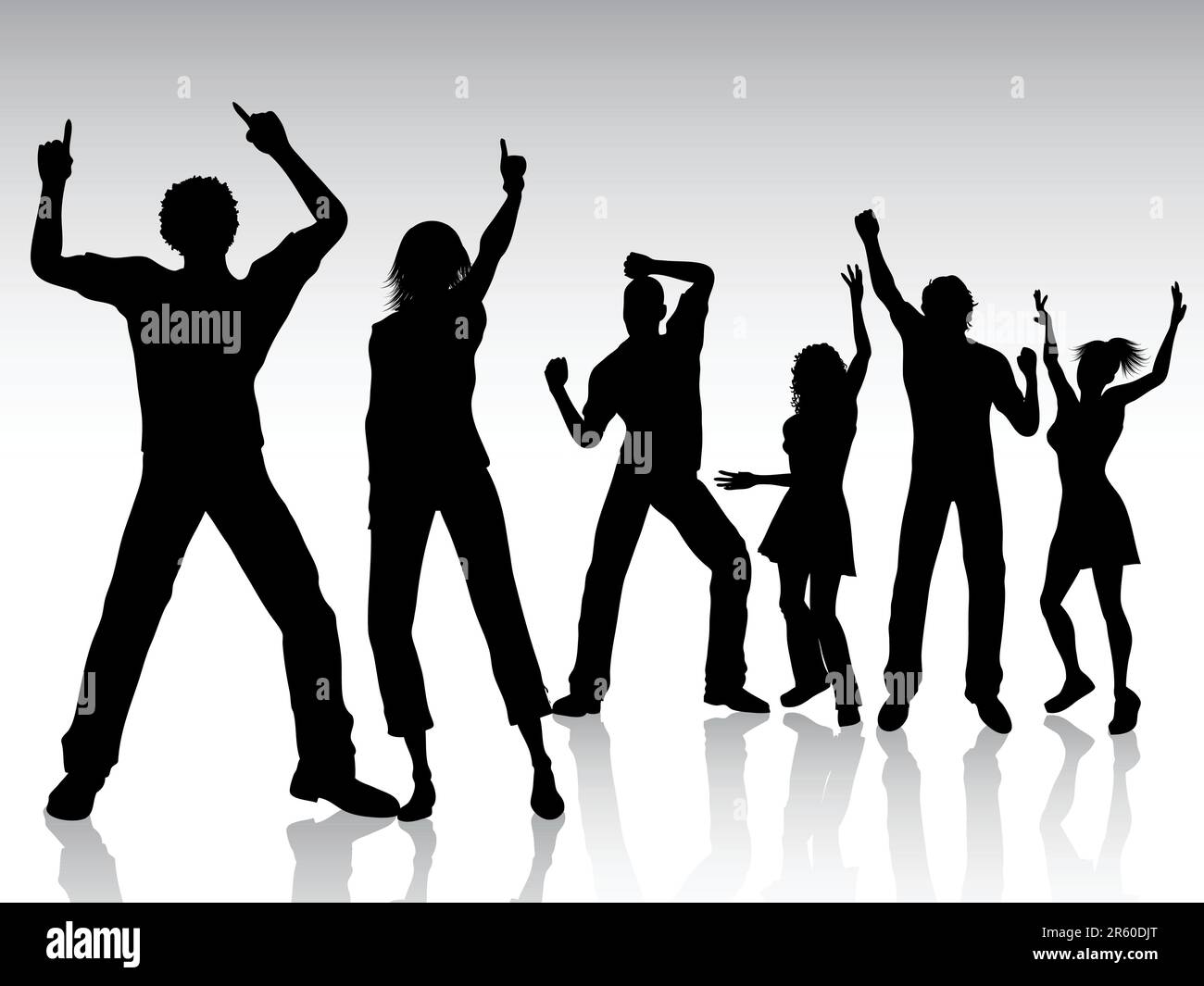 Vector illustration people dancing Black and White Stock Photos & Images - Alamy