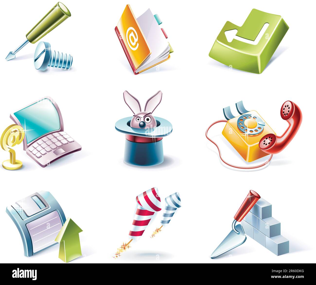 Set of highly detailed cartoon icons Stock Vector Image & Art - Alamy
