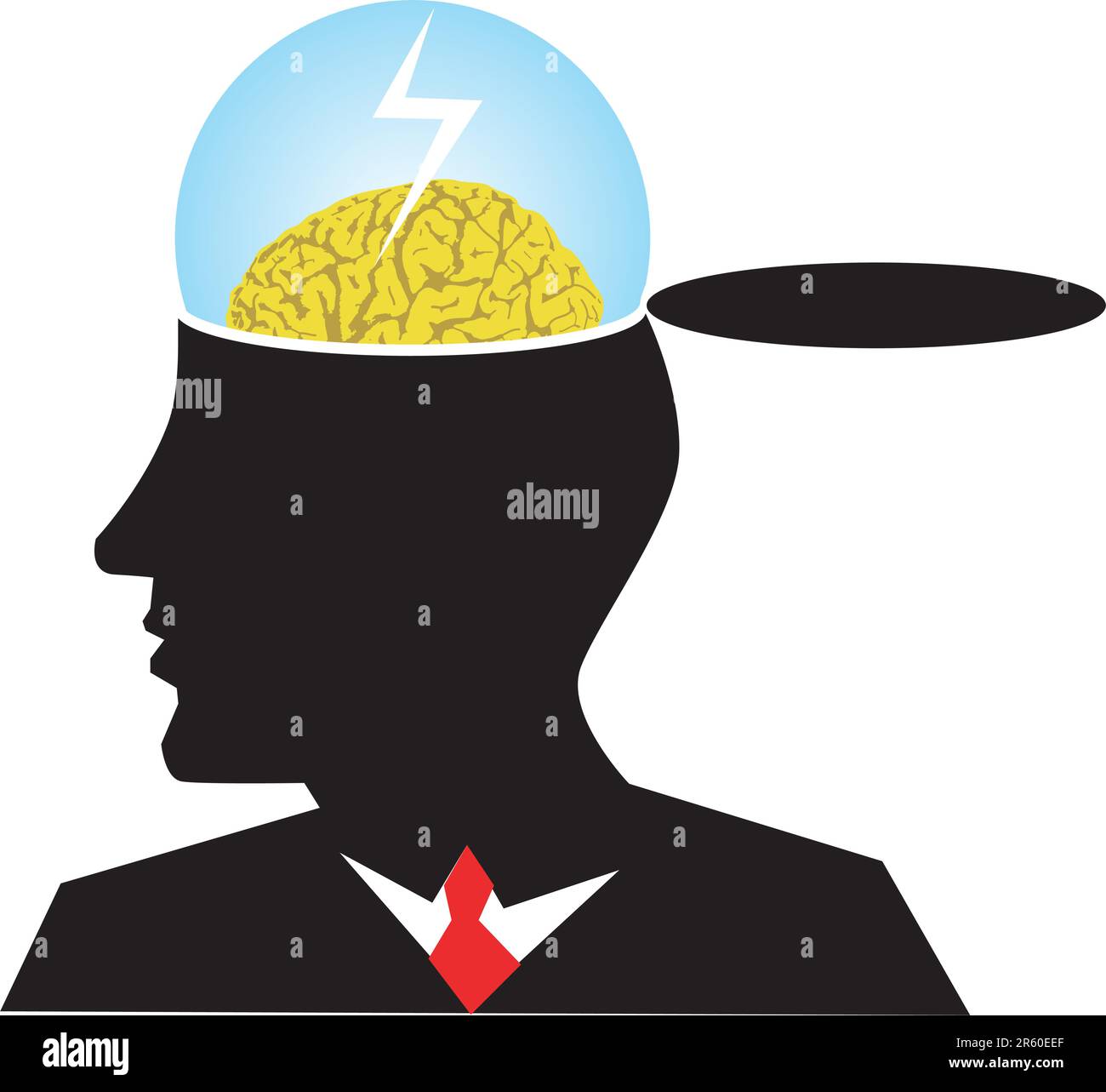 vector illustration for a business man brain storming, metaphors Stock ...