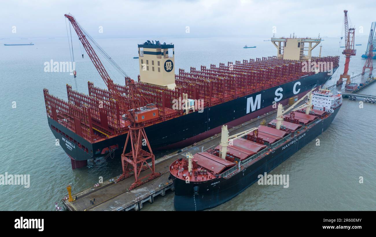 SUZHOU, CHINA - JUNE 6, 2023 - MSC MARIELLA, the world's largest newly ...