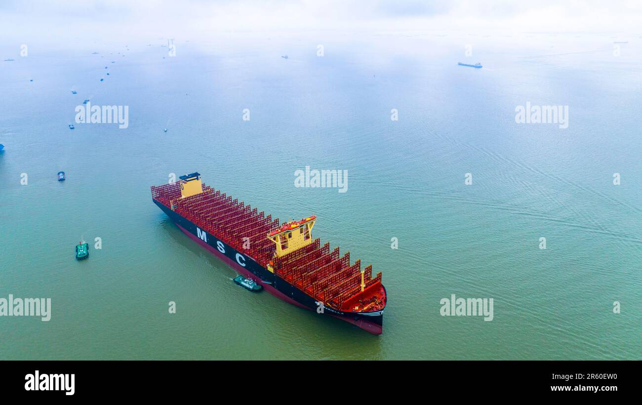 SUZHOU, CHINA - JUNE 6, 2023 - MSC MARIELLA, the world's largest newly ...