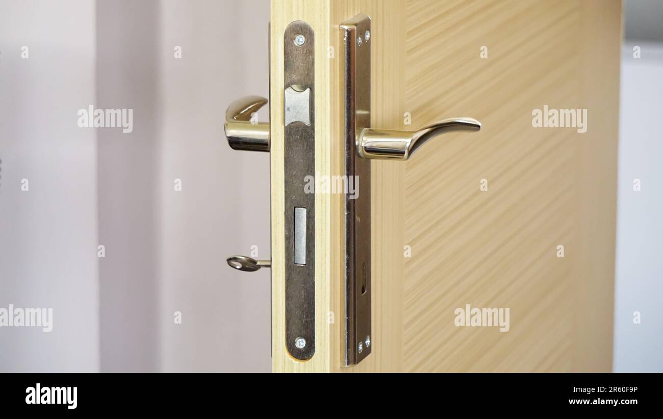 Home door lock close up view Stock Photo - Alamy