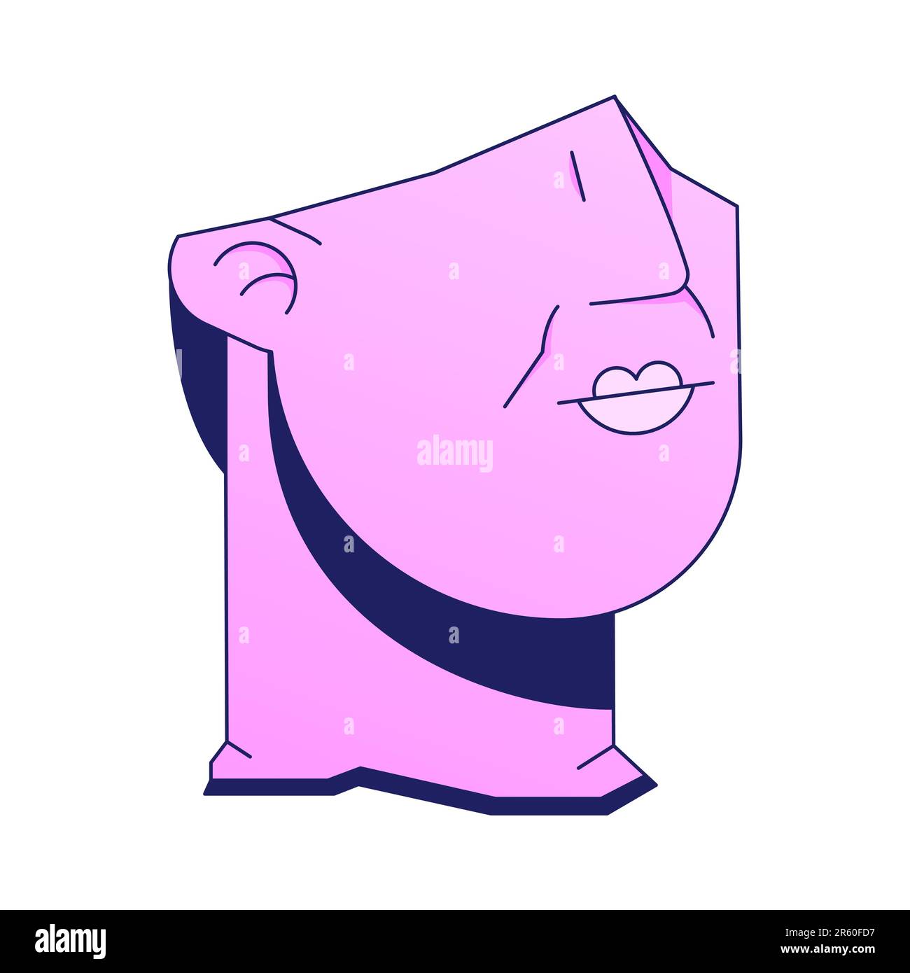 Broken head sculpture flat vector cartoon icon Stock Vector Image & Art ...