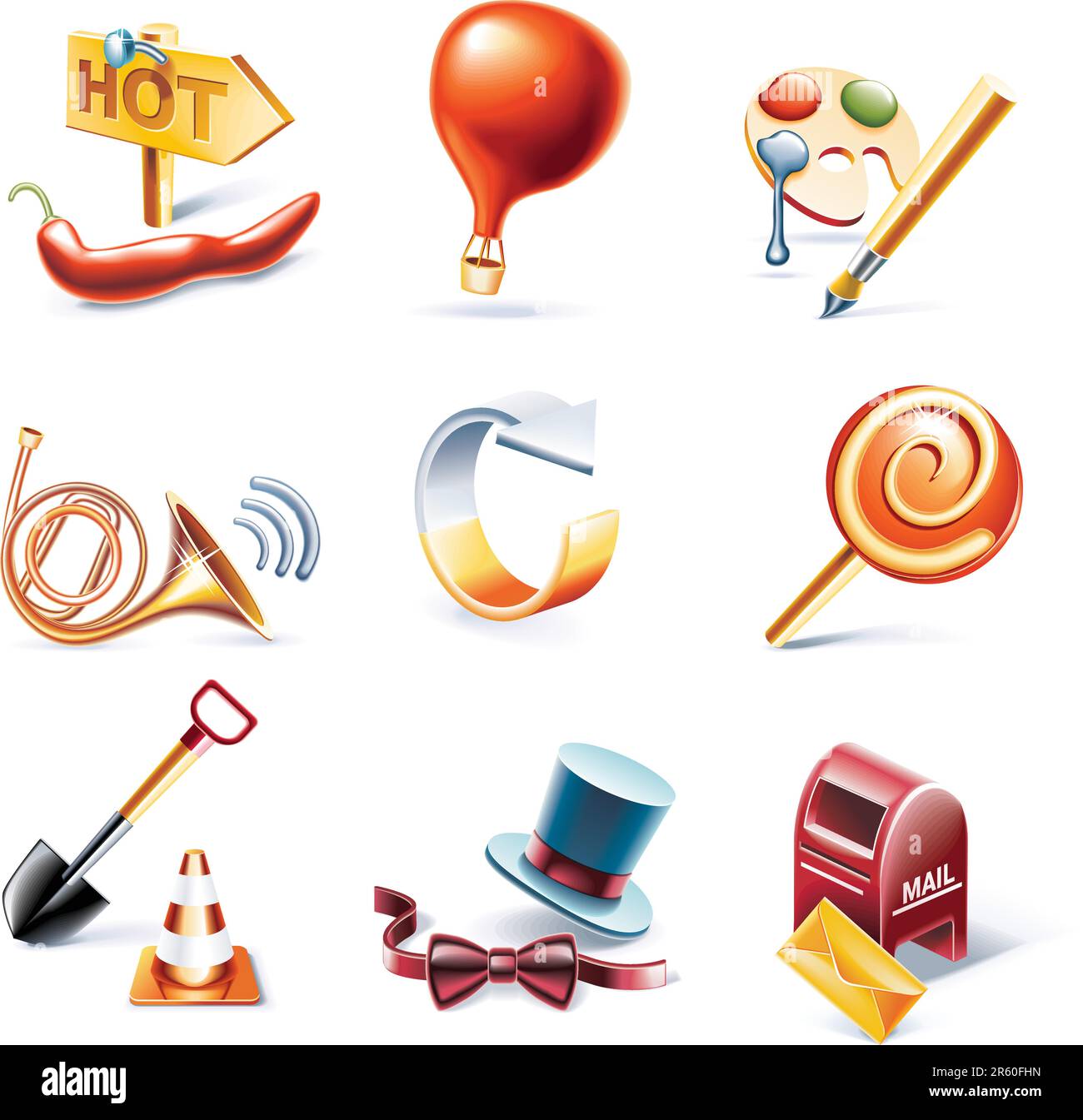 Set of highly detailed cartoon icons Stock Vector Image & Art - Alamy