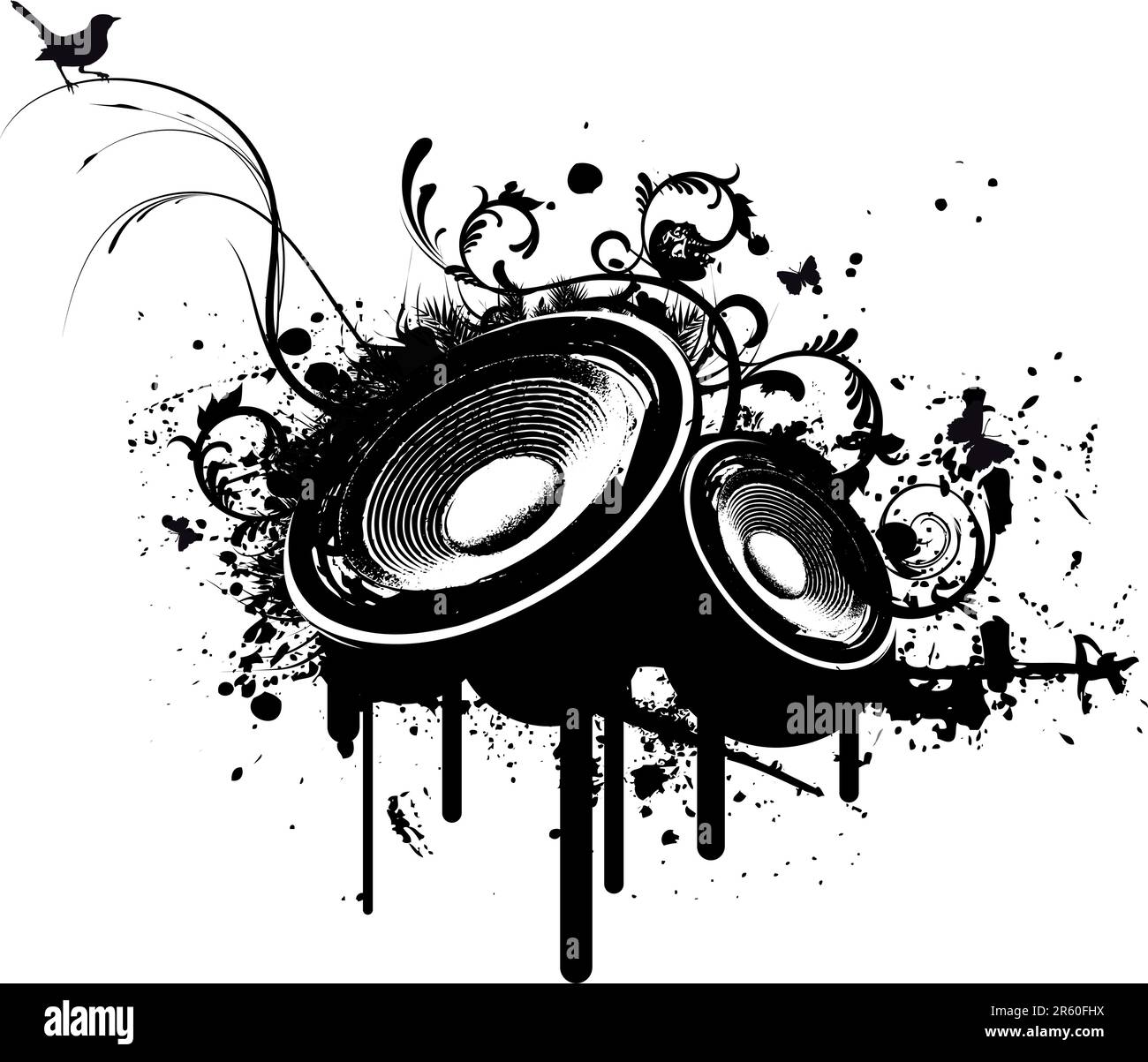 Grunge Party Box in Stereo Vector Illustration Stock Vector Image & Art ...