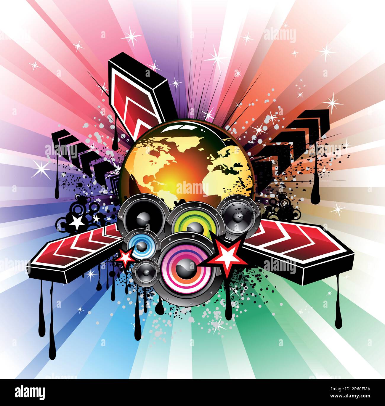 Colorful Flyer for International Disco Music Event Stock Vector Image ...