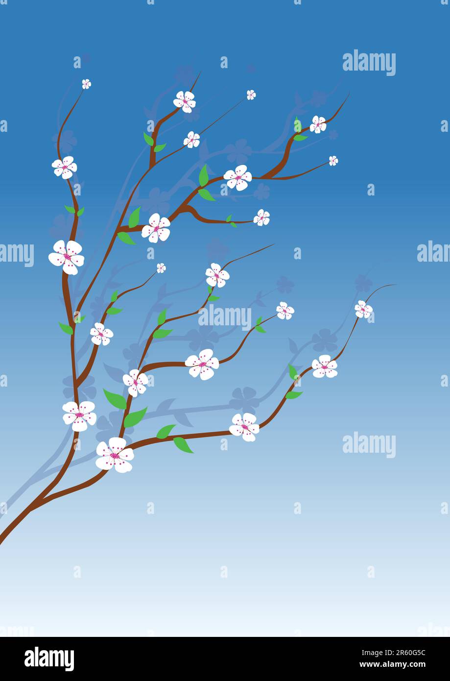 Almond tree Stock Vector Images - Alamy