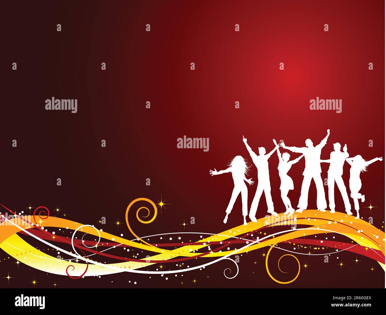 Silhouette party crowd on christmas Stock Vector Images - Alamy