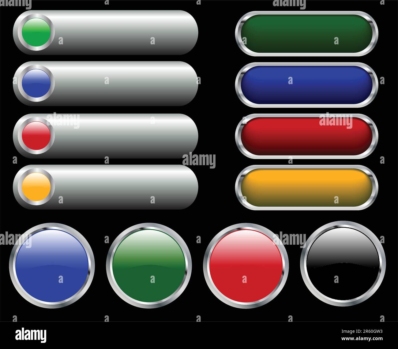 collection of web glossy buttons - vector Stock Vector Image & Art - Alamy