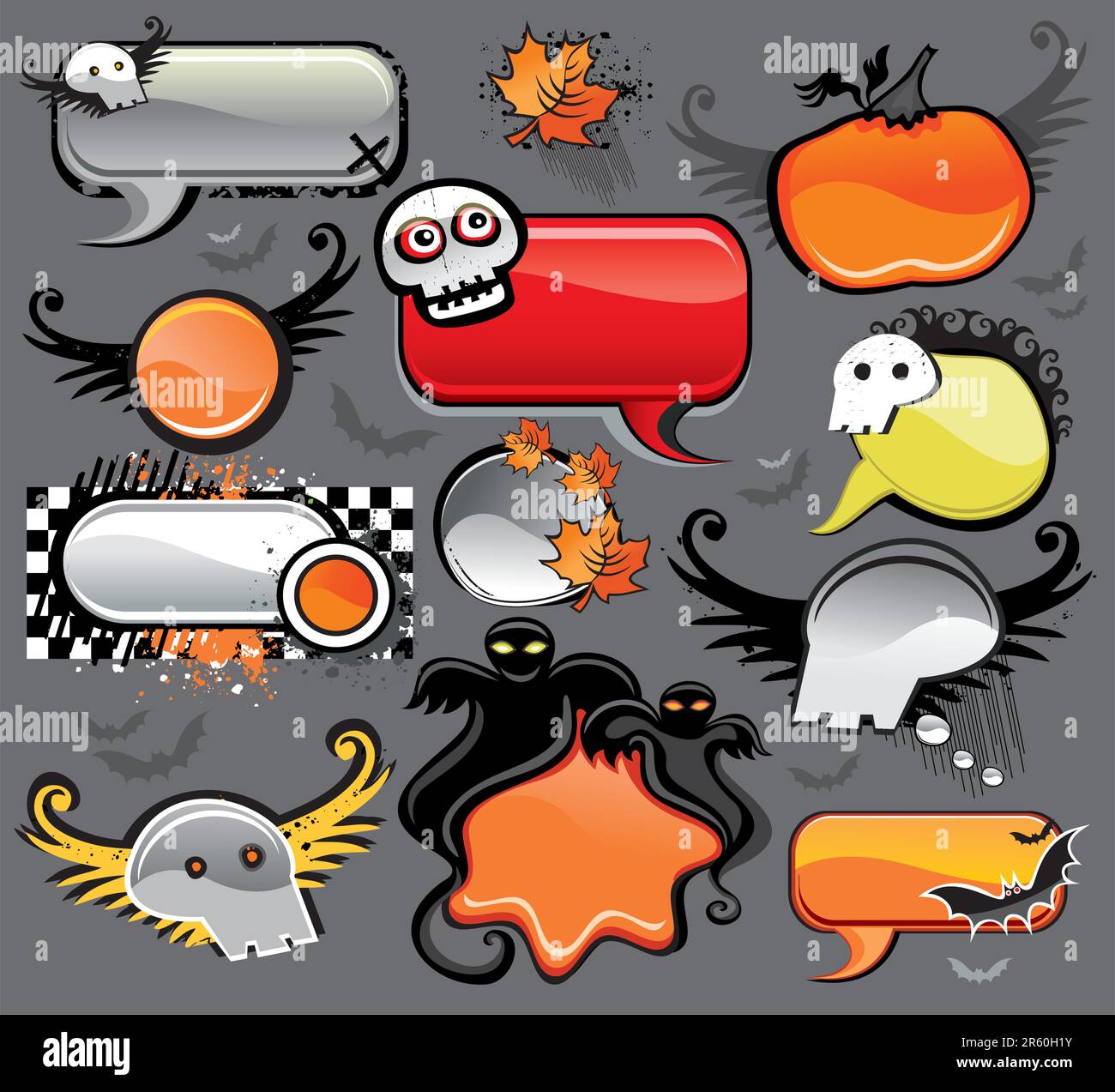 Halloween speech bubbles - vector set of design elements Stock Vector ...